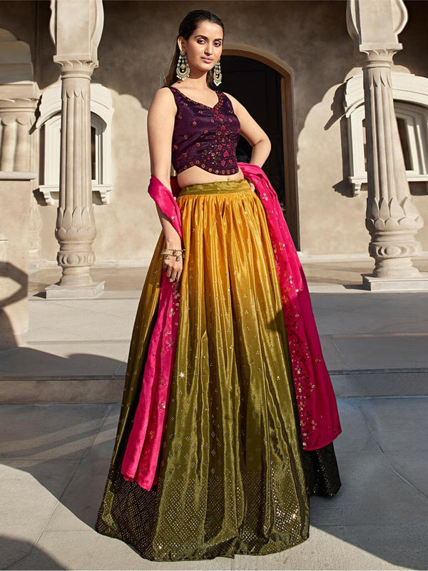 Buy Georgette Embroidery Lehenga - L070D | Fabricoz USA